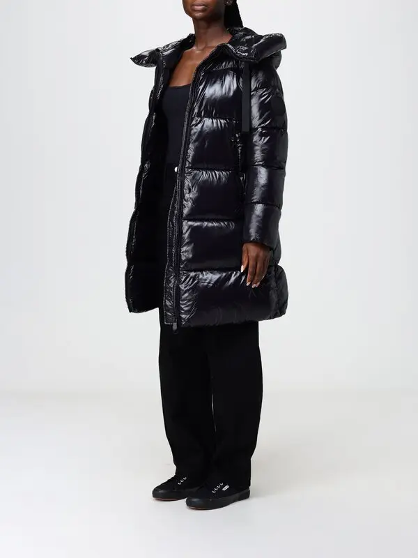 SAVE THE DUCK Isabel Long Polyester Puffer Coat With Hood And Thermoplume® Padding
