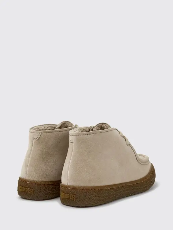Camper Flat Ankle Boot - Beige