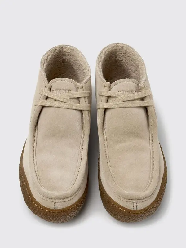 Camper Flat Ankle Boot - Beige