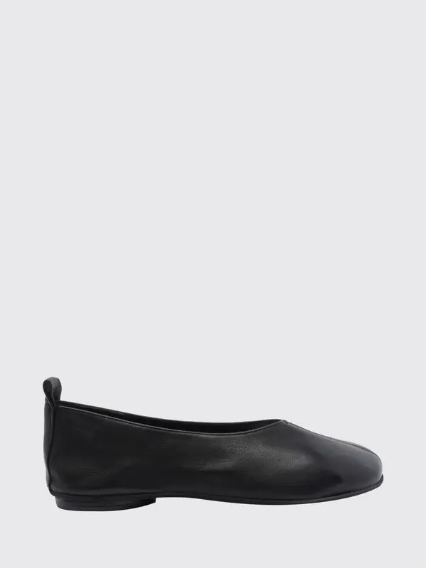 POEVE Nada Smooth Calf Leather Ballet Flats With Round Toe And Leather Sole