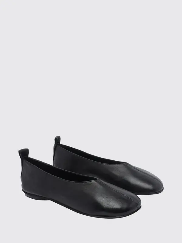 POEVE Nada Smooth Calf Leather Ballet Flats With Round Toe And Leather Sole