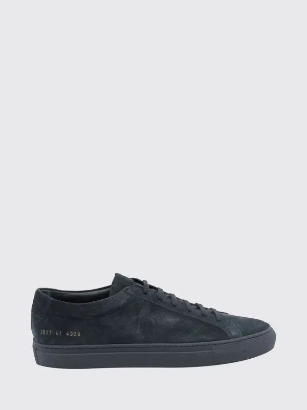 COMMON PROJECTS Achilles Premium Suede Low-top Sneakers With Printed Logo - Blue