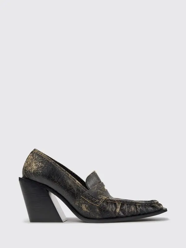Camper Escandalo Two-tone Distressed Leather Loafers With Square Toe