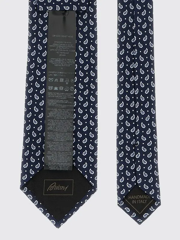 Brioni Pure Silk Tie With A Paisley And Abstract Pattern