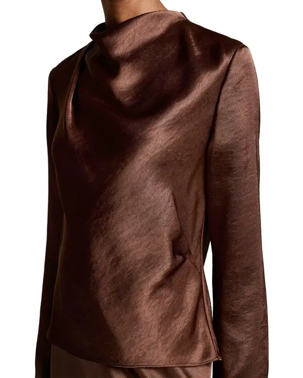 Vince Draped Cowl Neck Long Sleeve Top