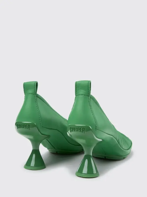 Camper Right Left Smooth Leather Pumps With Mid Spool Heel