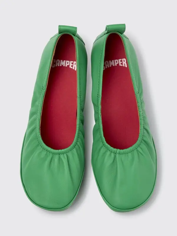 Camper Right Left Smooth Leather Pumps With Mid Spool Heel