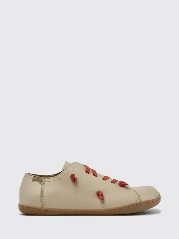 Camper Twins Leather Slip-on Trainers With Embroidery And Elastic Laces