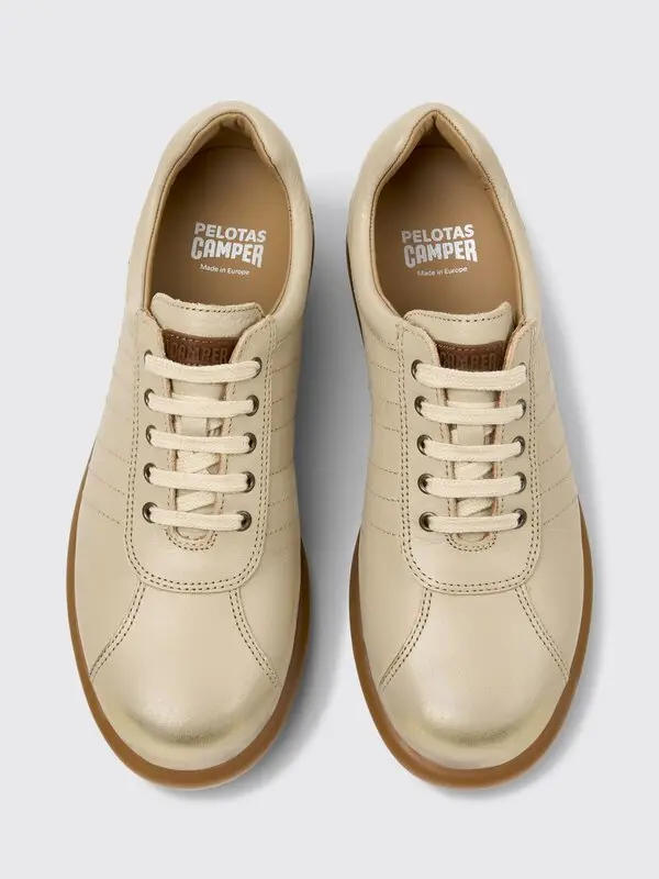 Camper Pelotas Calfskin Leather Trainers With Serrated Rubber Sole