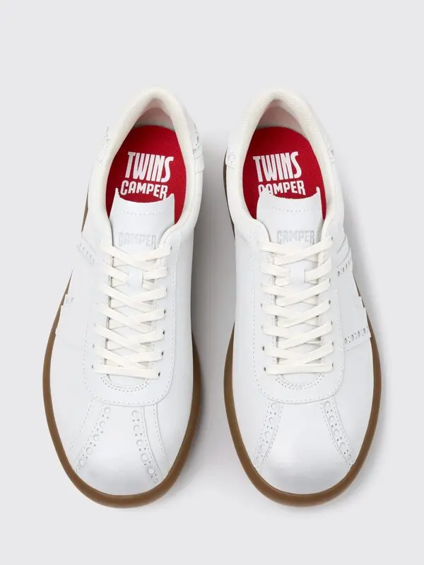 Camper Twins Calfskin Leather Trainers With Brogue Detailing And Tonal Logo