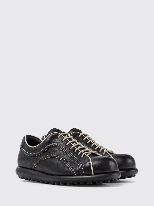 Camper Pelotas Low-top Sneakers In Leather With Contrast Stitching - Black