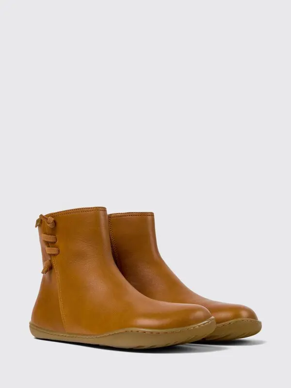 Camper Flat Ankle Boot - Brown