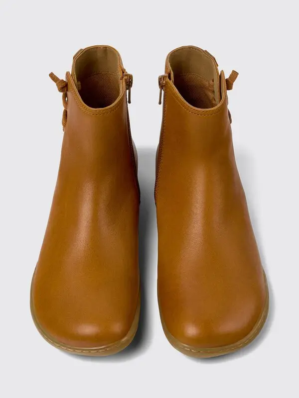 Camper Flat Ankle Boot - Brown