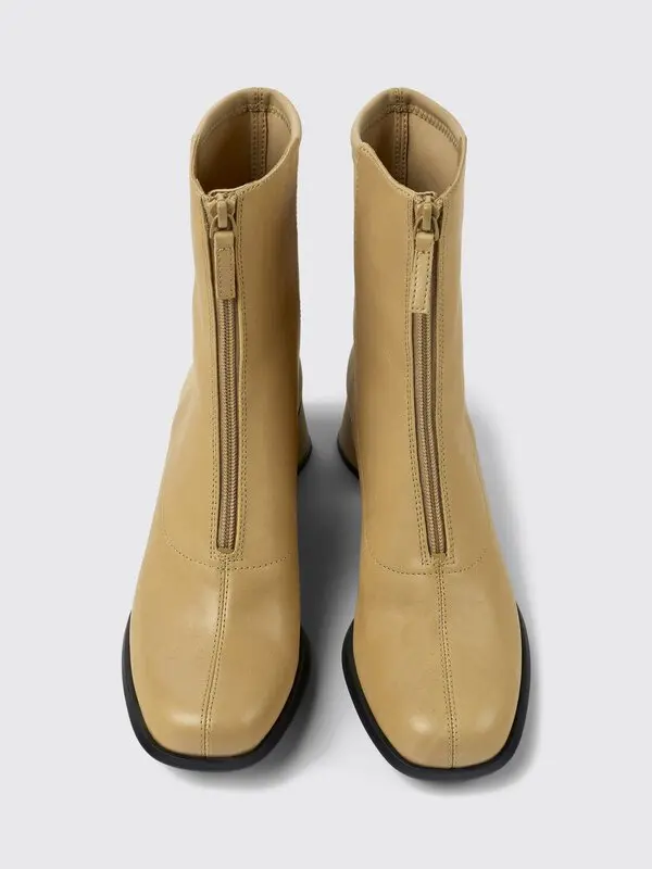 Camper Kiara Bicolour Smooth Leather Ankle Boots With Medium Heel
