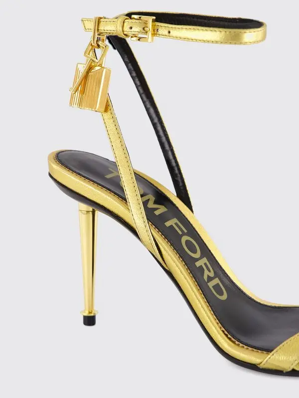 TOM FORD Padlock High-heeled Sandals In Laminated Nappa Leather