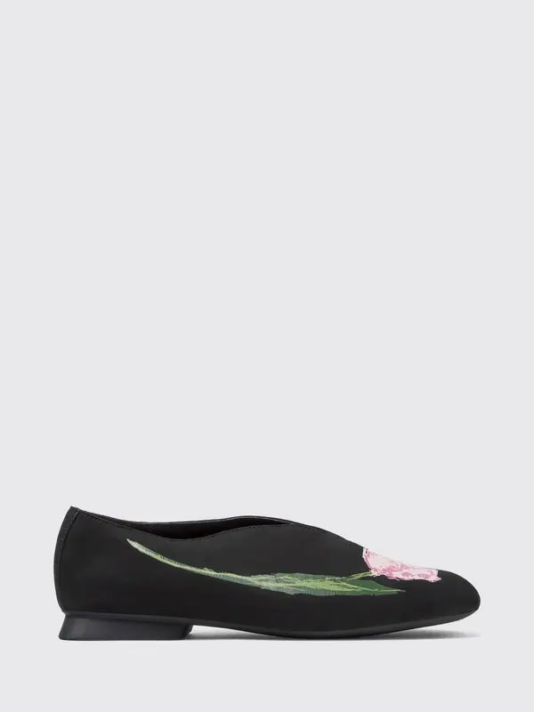 Camper Twins Floral Pattern Calf Leather Ballet Flats