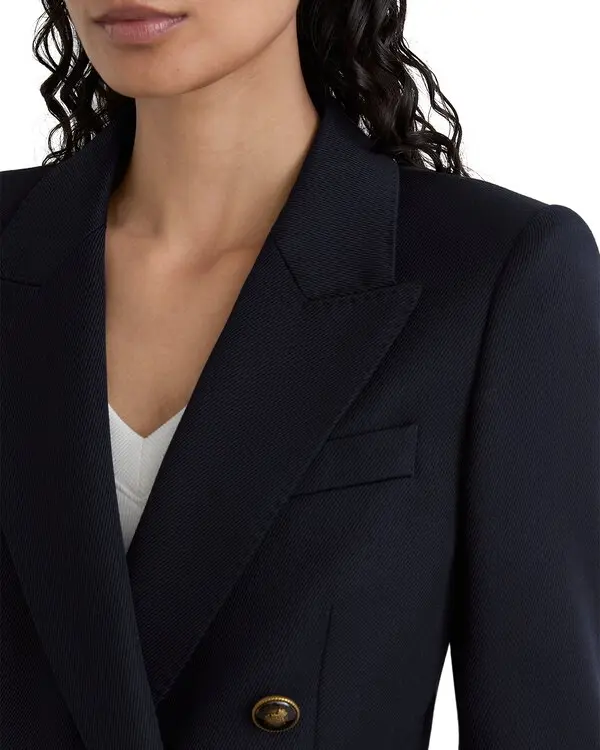 REISS Petite Lauryn Double Breasted Twill Blazer