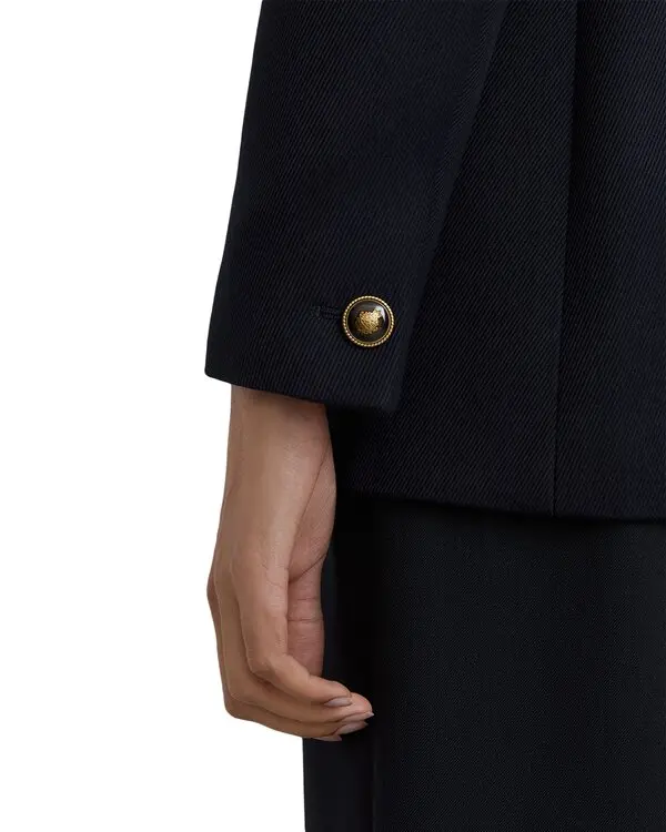 REISS Petite Lauryn Double Breasted Twill Blazer