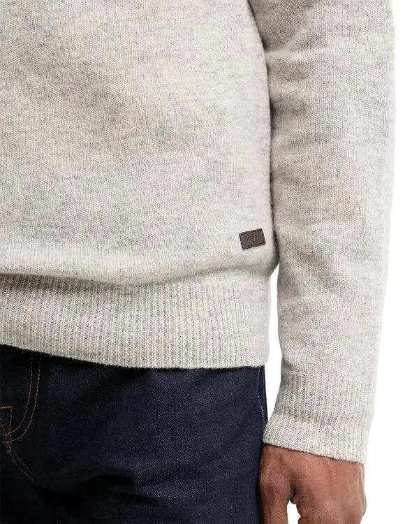 Barbour Essential Patch Wool Half Zip Sweater - Light Grey