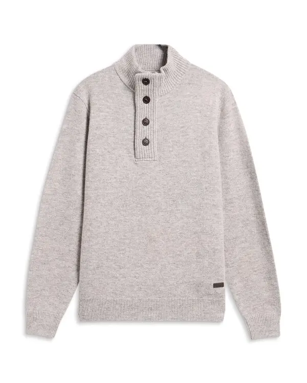 Barbour Essential Patch Wool Half Zip Sweater - Light Grey
