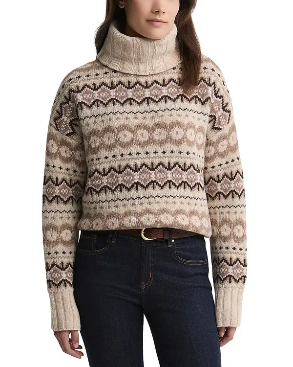 Barbour Helen Wool Blend Fair Isle Roll Neck Sweater
