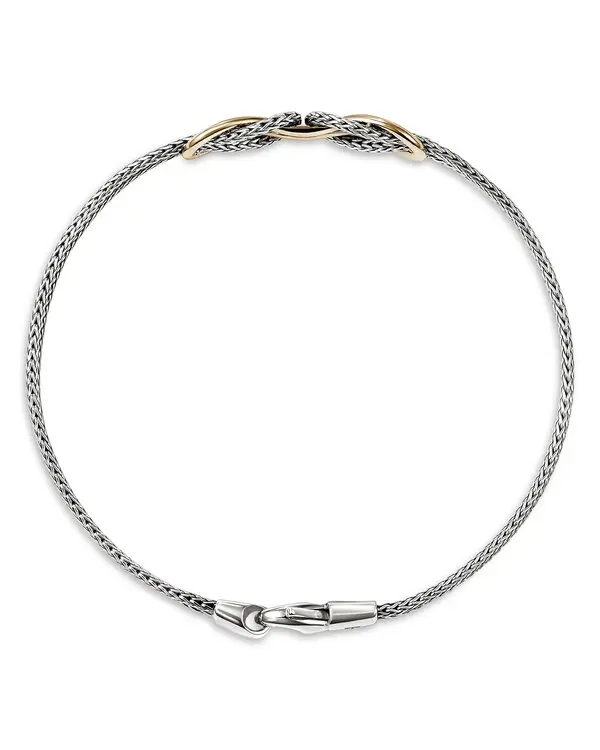 John Hardy 18k Yellow Gold & Sterling Love Knot Infinity Woven Link Bracelet