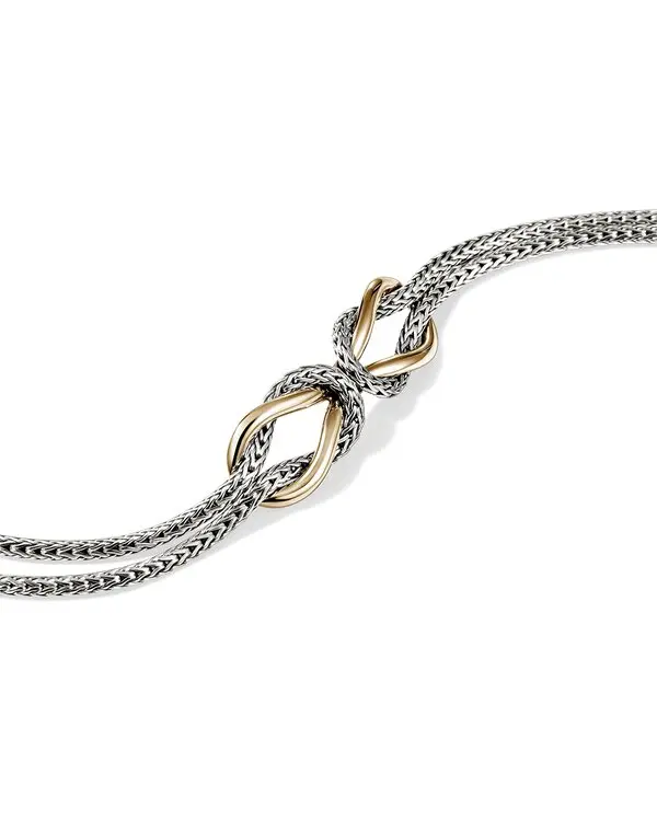 John Hardy 18k Yellow Gold & Sterling Love Knot Infinity Woven Link Bracelet