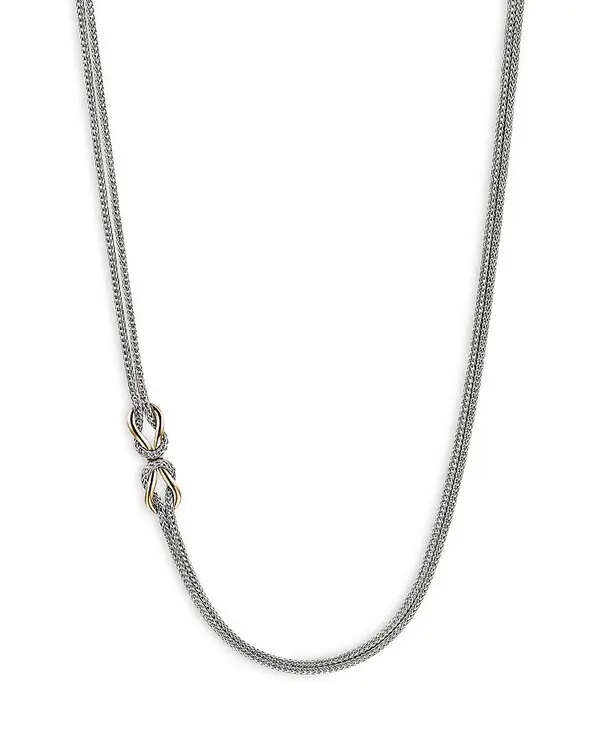 John Hardy 14k Yellow Gold & Sterling Love Knot Infinity Woven Link Chain Necklace - Silver