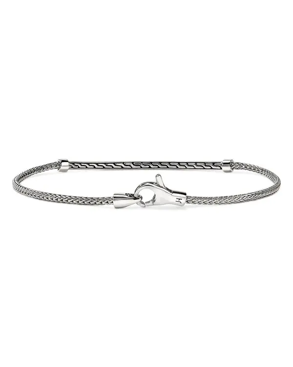 John Hardy Sterling Jh Essentials Diamond Pave Bar Chain Link Bracelet, 0.24 Tcw