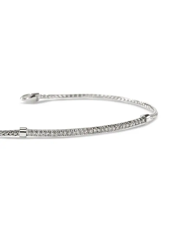 John Hardy Sterling Jh Essentials Diamond Pave Bar Chain Link Bracelet, 0.24 Tcw