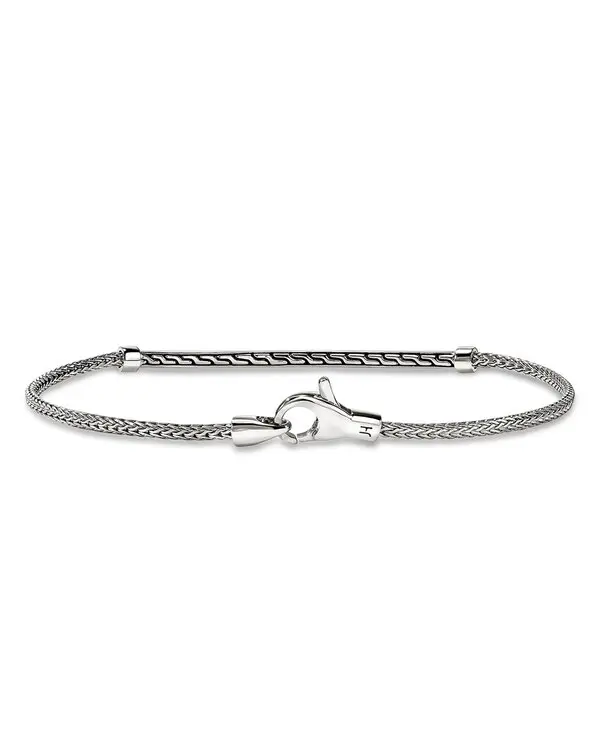 John Hardy Sterling Jh Essentials Diamond Bar Woven Bracelet, 0.24 Tcw