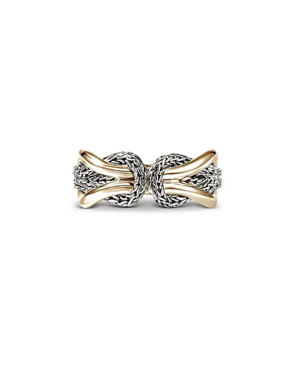 John Hardy 14k Yellow Gold & Sterling Love Knot Infinite Ring