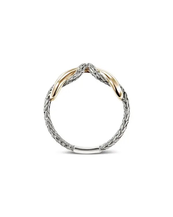 John Hardy 14k Yellow Gold & Sterling Love Knot Infinite Ring