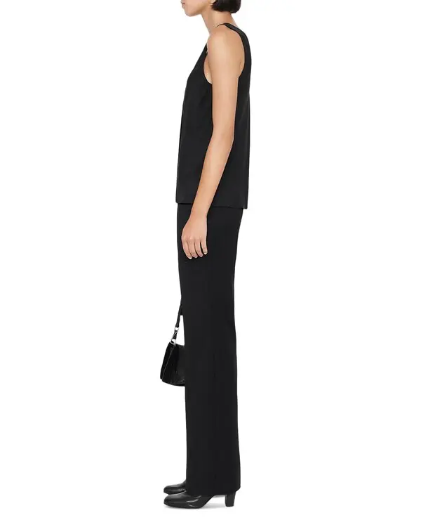 ALLSAINTS Milla Sleeveless Button Front Top - Black