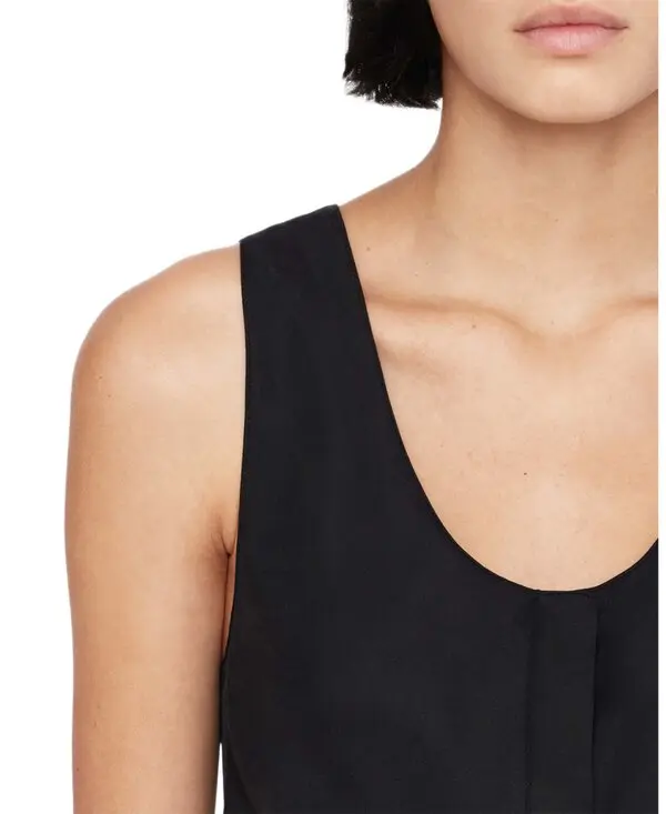ALLSAINTS Milla Sleeveless Button Front Top - Black