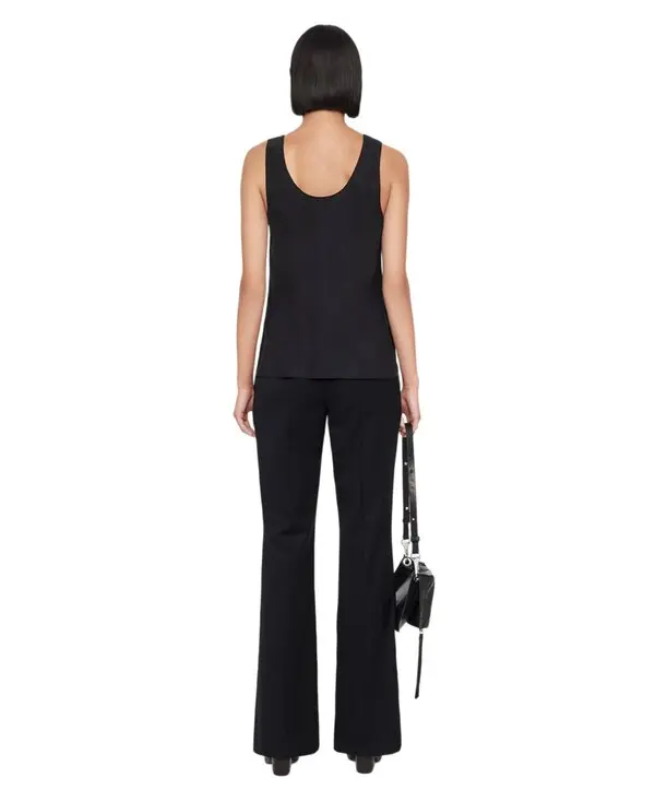 ALLSAINTS Milla Sleeveless Button Front Top - Black