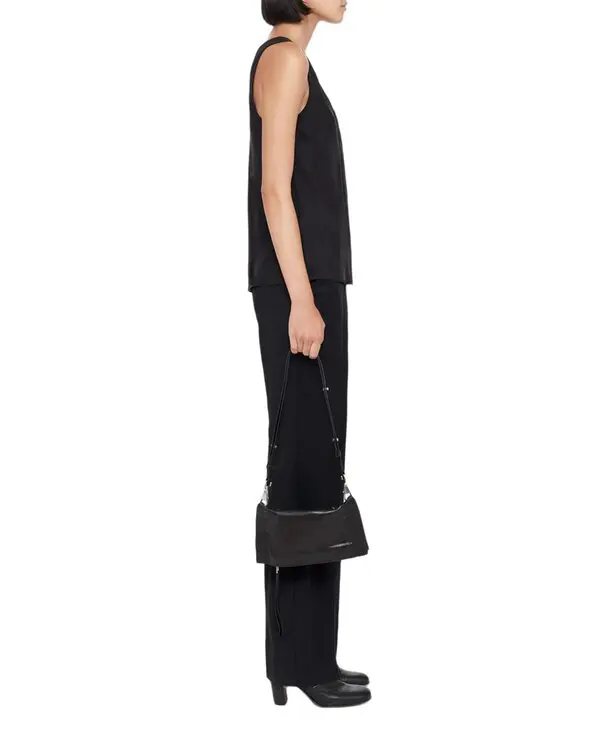 ALLSAINTS Milla Sleeveless Button Front Top - Black