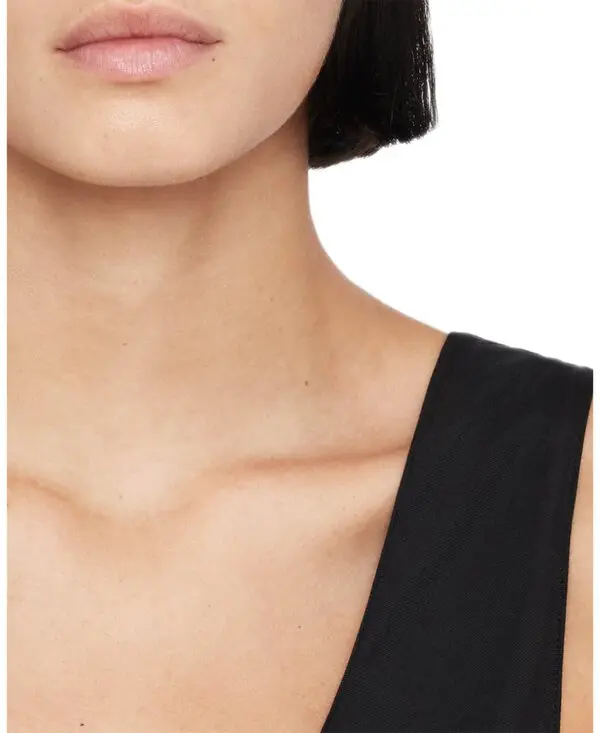 ALLSAINTS Milla Sleeveless Button Front Top - Black