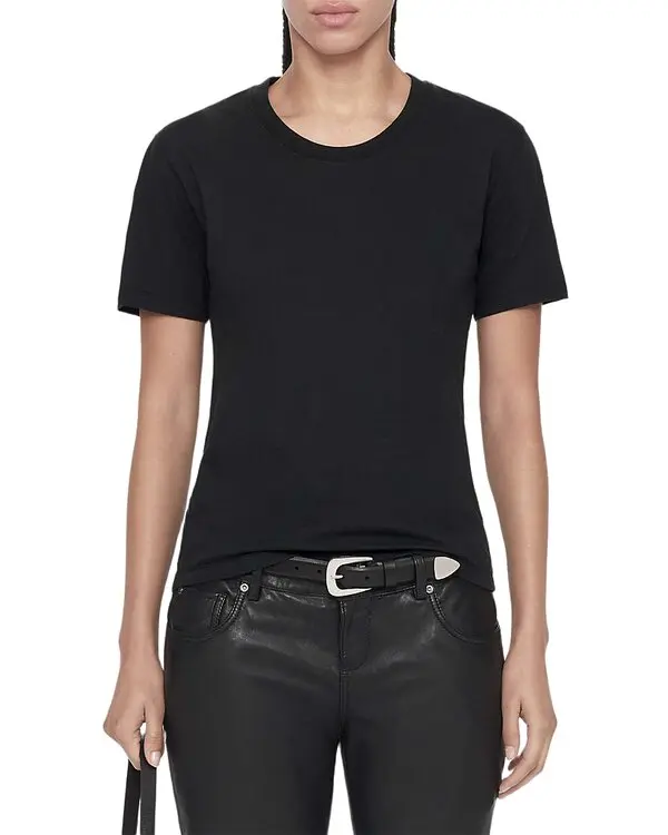 ALLSAINTS Hela Cotton Short Sleeve Tee - Washed Black