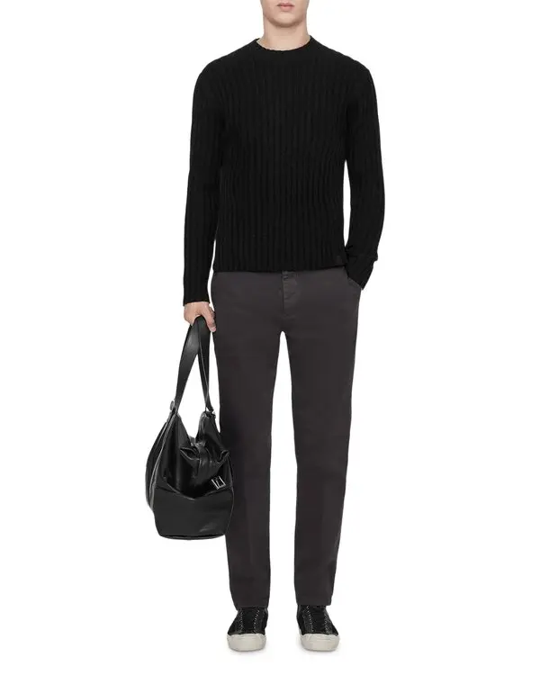 ALLSAINTS Tower Stretch Cotton Straight Leg Chinos - Anthracite