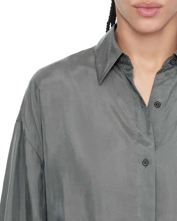 ALLSAINTS Ilana Tie Waist Shirt - Shadow Grey