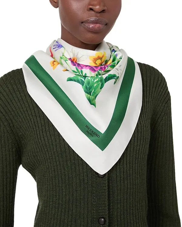 Max Mara Wkaonesto Floral Silk Scarf