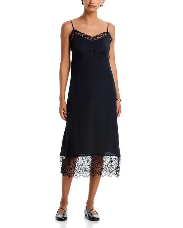 Simone Rocha Lace Trim Slip Dress - Black