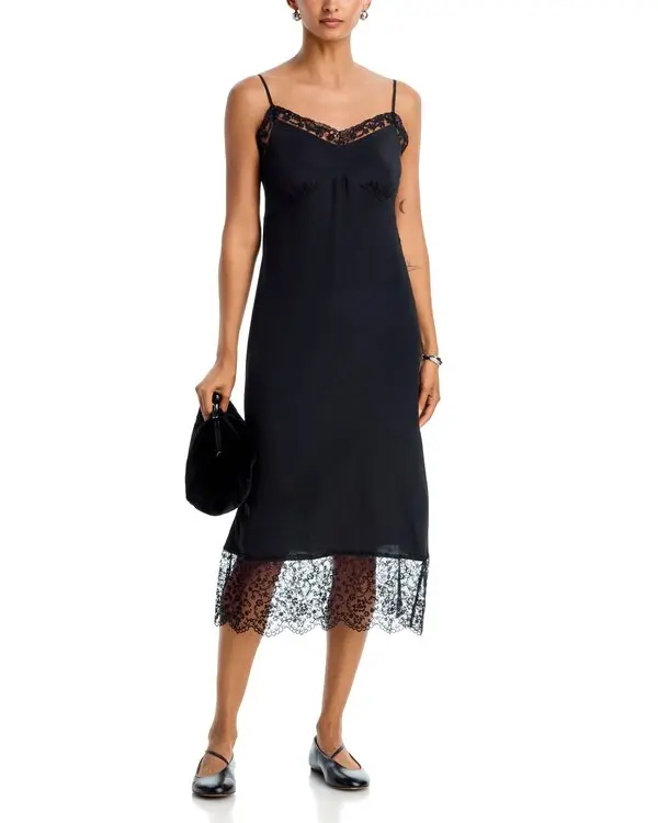 Simone Rocha Lace Trim Slip Dress - Black