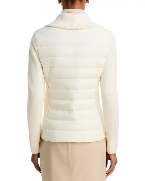 Moncler Down Mixed Media Cardigan - Natural
