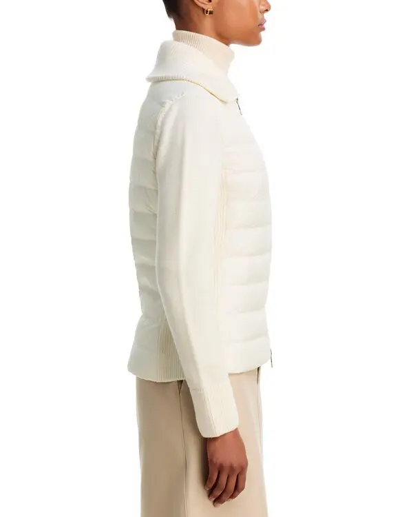 Moncler Down Mixed Media Cardigan - Natural