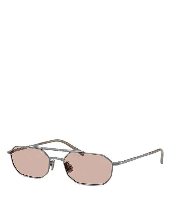 Brunello Cucinelli Rectangular Sunglasses, 53mm