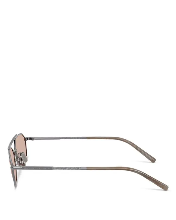 Brunello Cucinelli Rectangular Sunglasses, 53mm