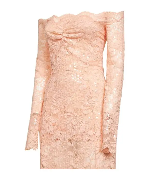 Rabanne Off-shoulder Lace Maxi Dress