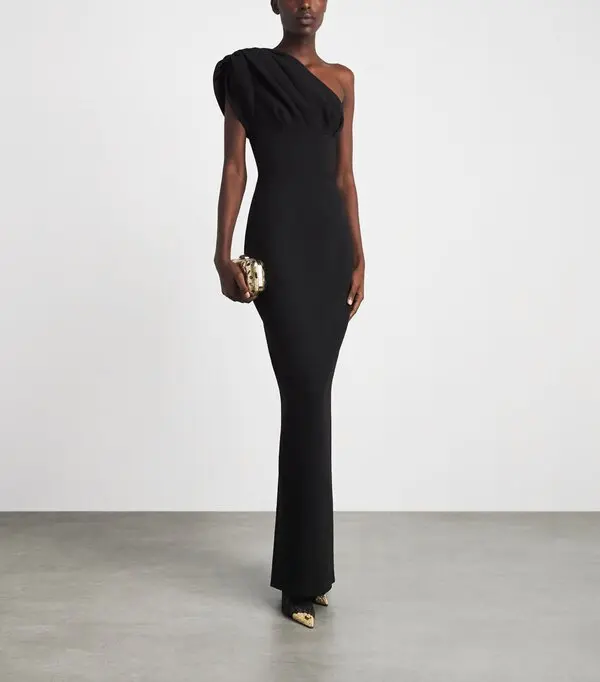 Rachel Gilbert One-shoulder Winne Gown